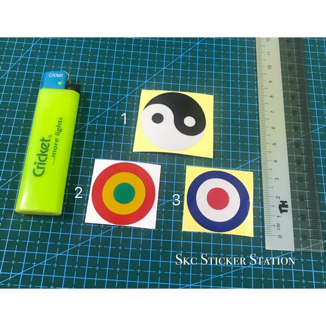 Sticker Design Kecil (Taji/ Tai Chi/Ba Gua/Blue Red White/Green White ...