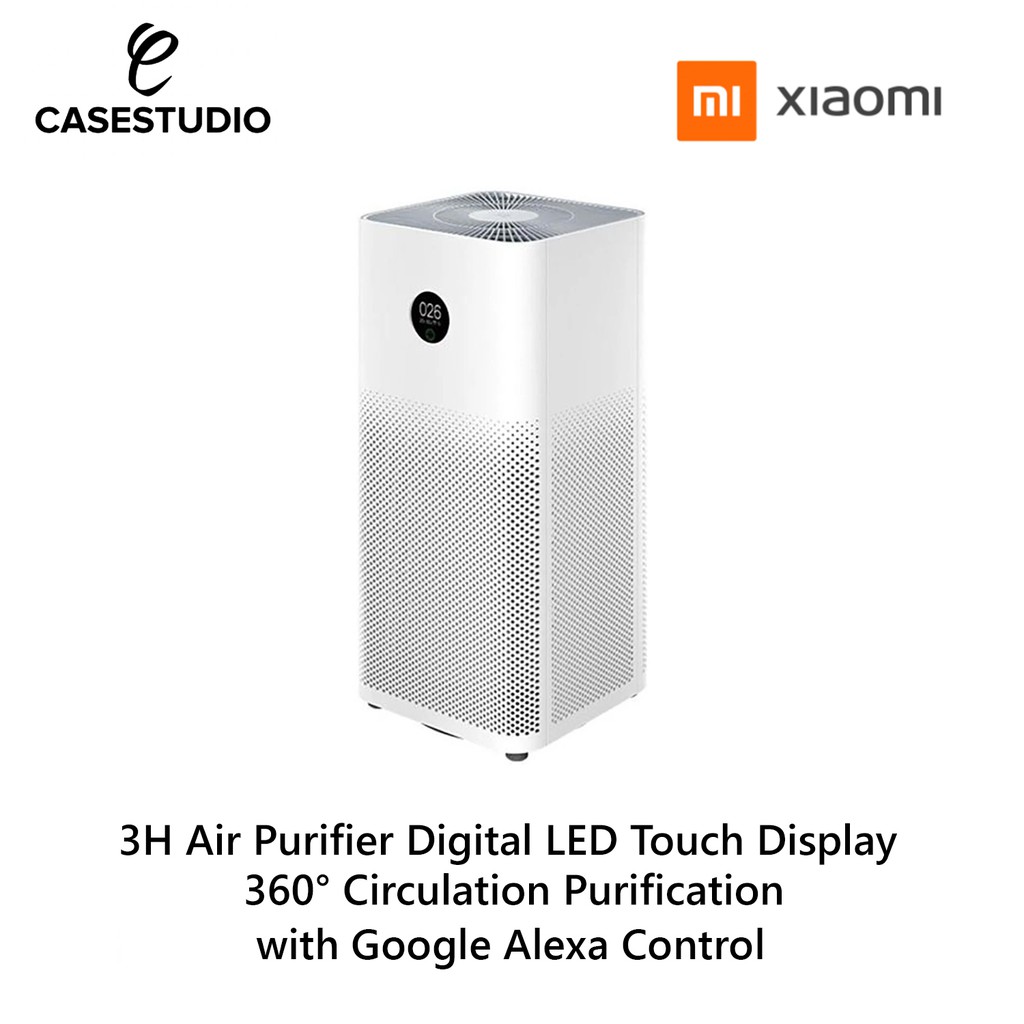 3H Air Purifier Digital LED Touch Display 360° Circulation Purification ...