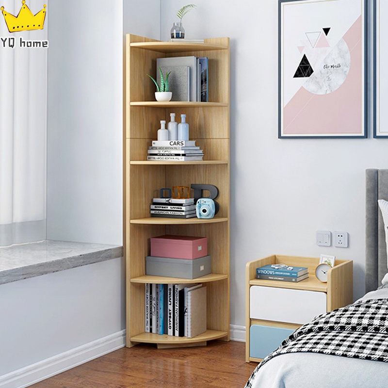 YIXIN Corner Multi-layer Bookshelf Simple Wooden Bookcase Study Book ...