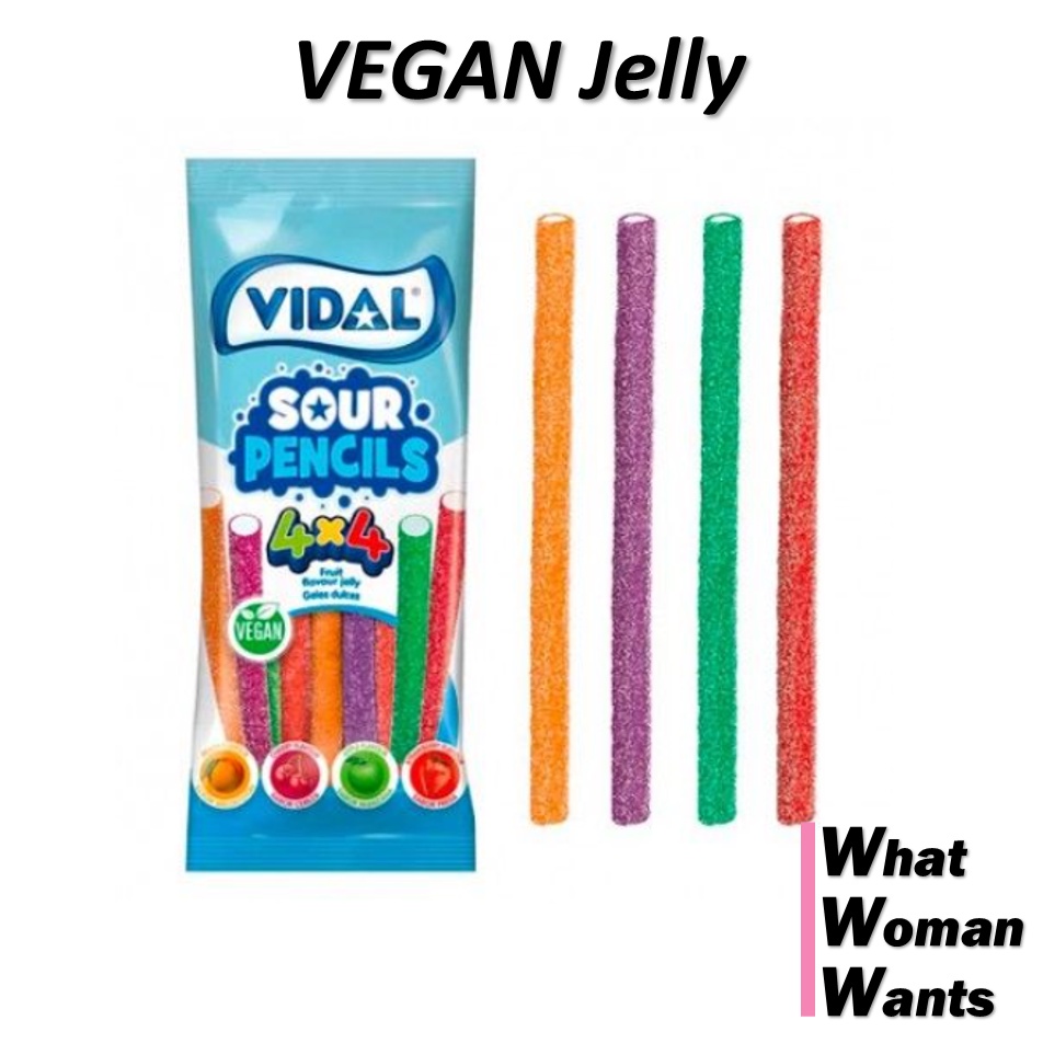 [Vidal] Vegan Jelly Sour Pencils 100g (with free-gift) Vegan Candy ...