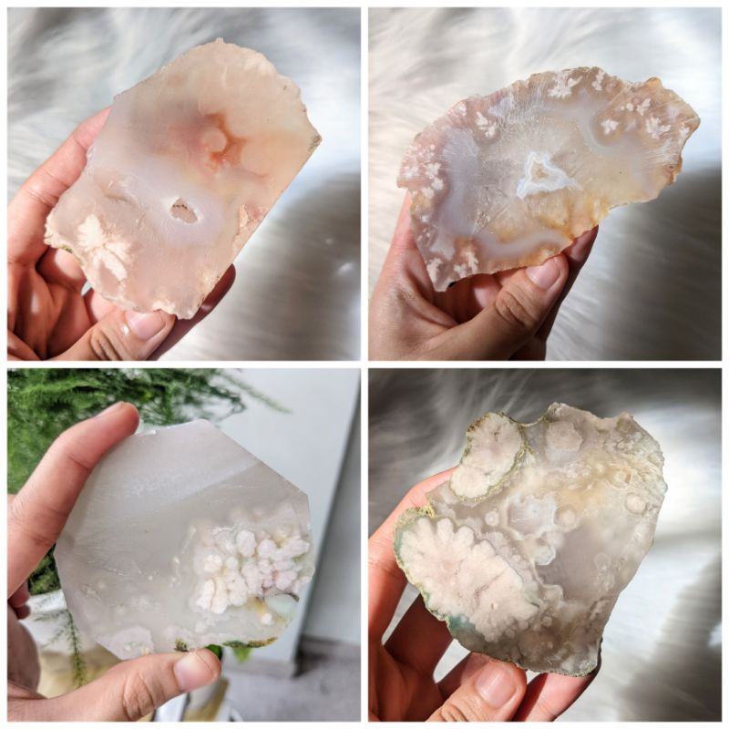 SG CRYSTALS 💖 Sakura/ Flower Agate Slab 💖 | Shopee Singapore