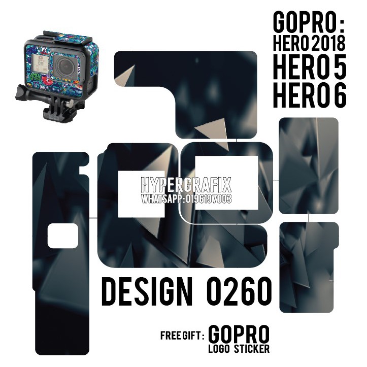GOPRO HERO 5 / HERO 6 / HERO 2018 STICKER SKIN (DESIGN 0260) | Shopee ...