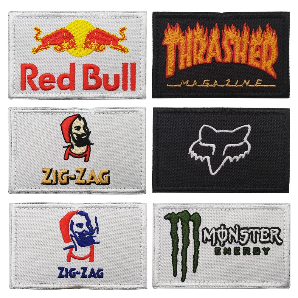Zig Zag Personalized 3d Embroidery Armband Velcro Morale Badge Cloth Sticker Backpack Sticker