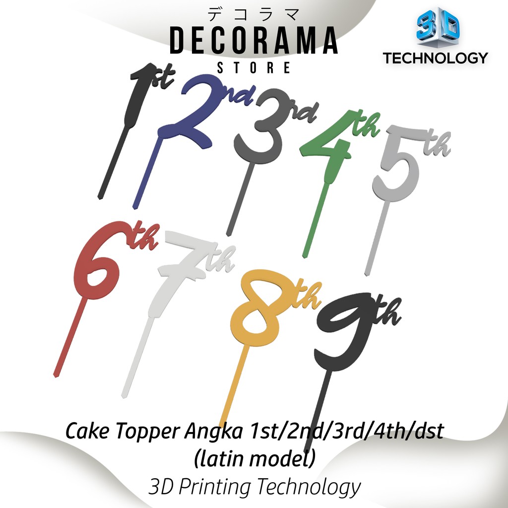 Cake Topper Numbers 1st/2nd/3rd/4th/dst (coloured) | Shopee Singapore