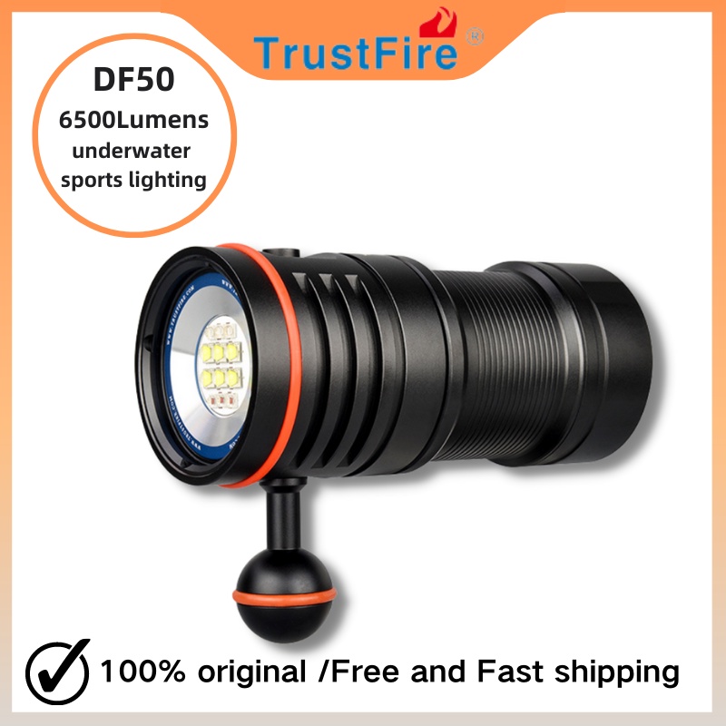 TrustFire DF50 6500 Lumen Video Photoraphy Light Diving LED Flashlight ...