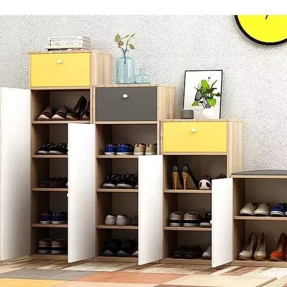 Wooden shoe rack Shoe rack Shoe cabinet Shoe holder tower box with seat ...