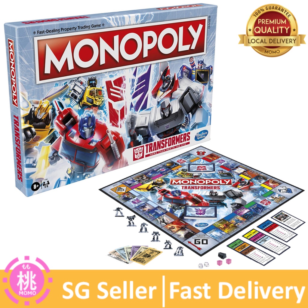 MONOPOLY Transformers Edition Board Game for 2-6 Players Kids Ages 8 ...