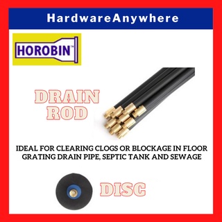 HOROBIN Rod and Disc Set (Rubber Plunger and Drain Rod) - Uses suction ...