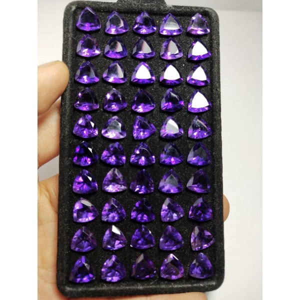 Natural Amethyst 9x9mm Triangle | Shopee Singapore