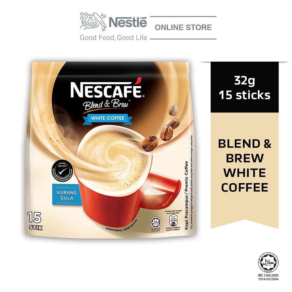 Nescafe White Coffee With Milk Hazelnut/Less Sugar (15/25 Sachets ...