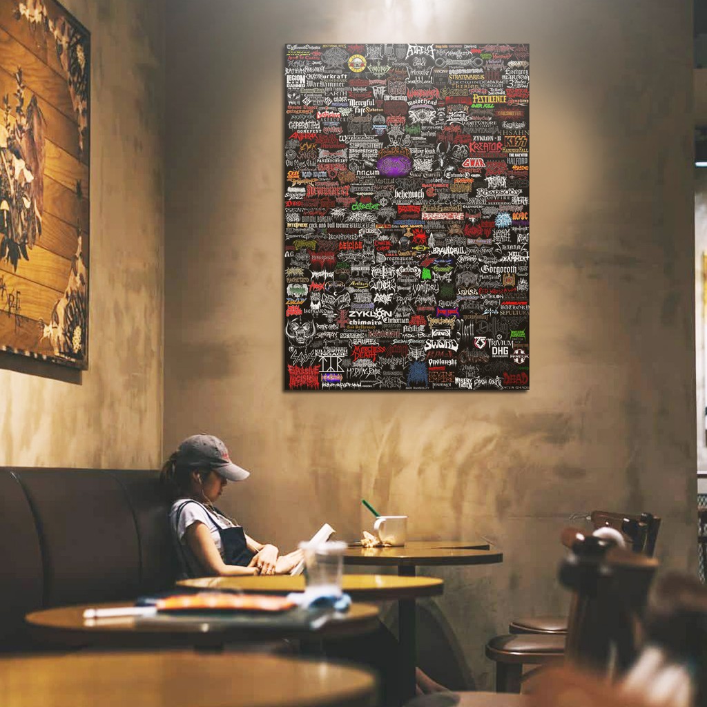 Jumbo Poster HEAVY METAL ROCK Logo Band Art Paper Textured Wall Decor ...