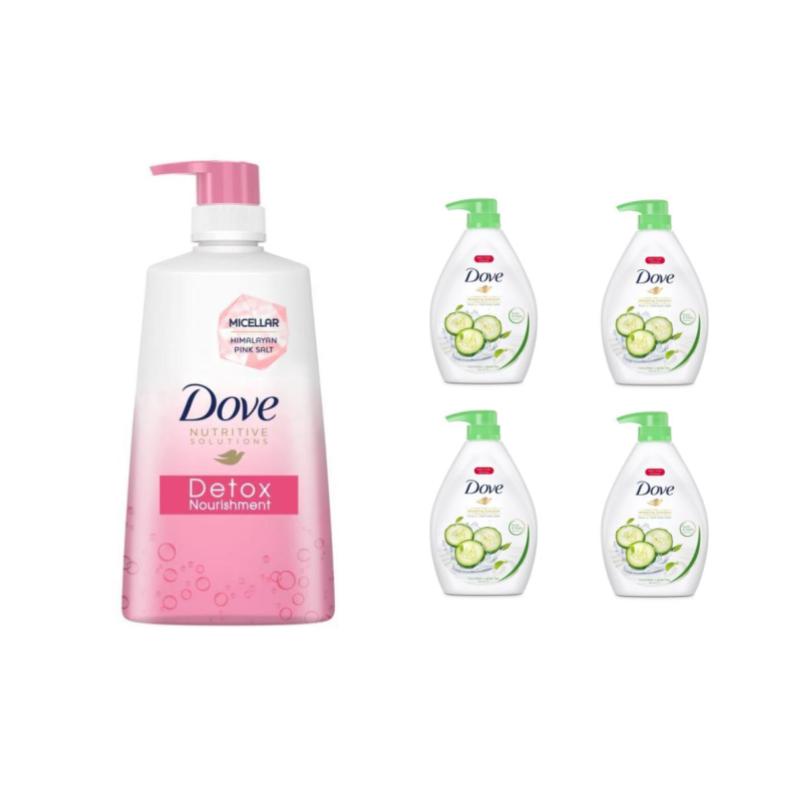 Dove Detox Nourishment Shampoo 680ml + Dove Go Fresh CUM/GT (4x1L ...
