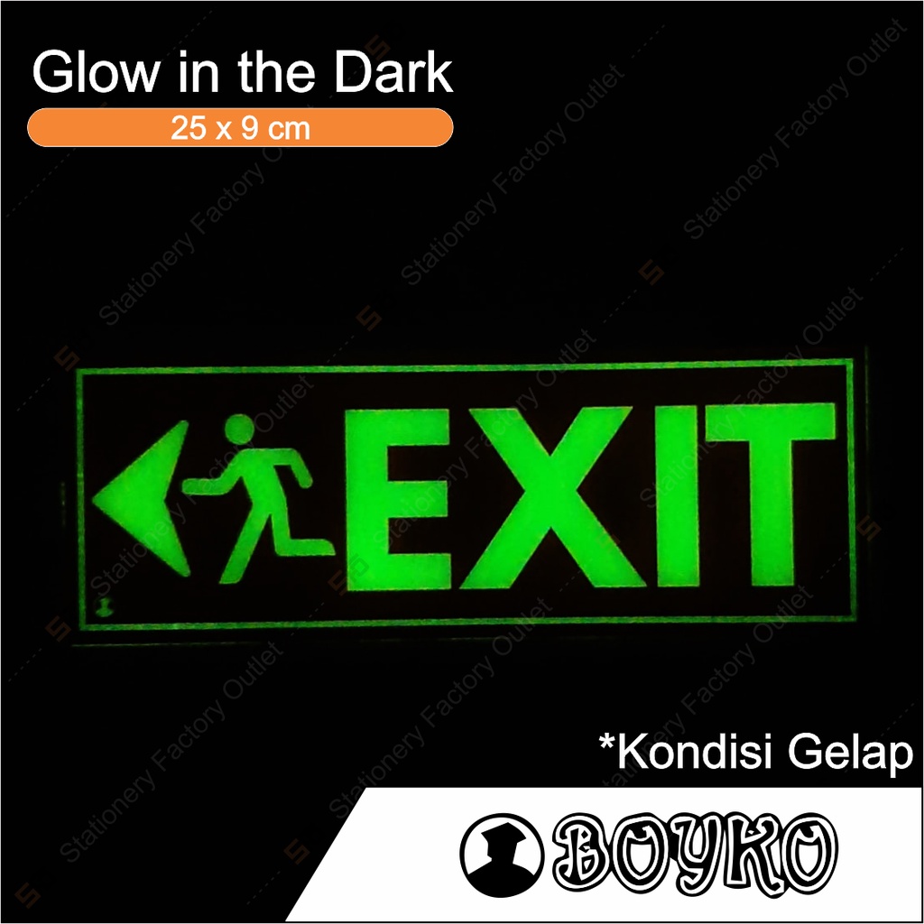 Acrylic Exit - Glow in The Dark - Acrylic Phosphor Sign Standard 25cm x ...