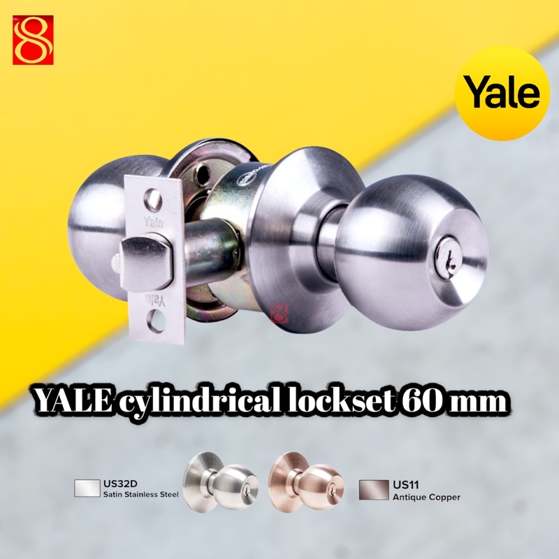 YALE Cylindrical round lock/Room door lock/ yale Entrance lock | Shopee ...