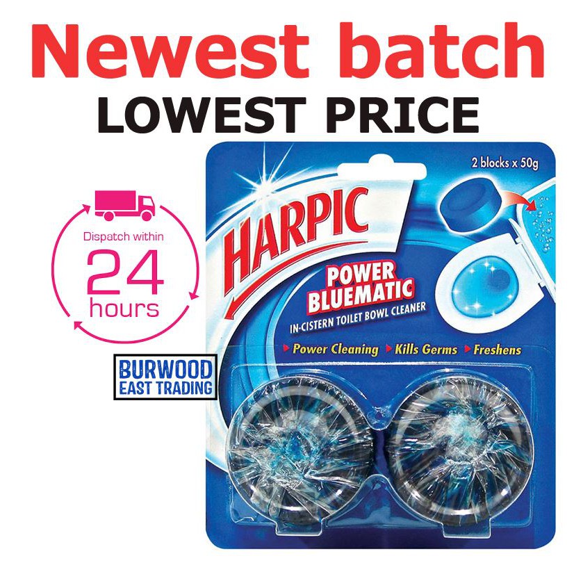 Harpic Power Bluematic toilet bowl cleaner (2 blocks x 50g) - Twin Pack ...