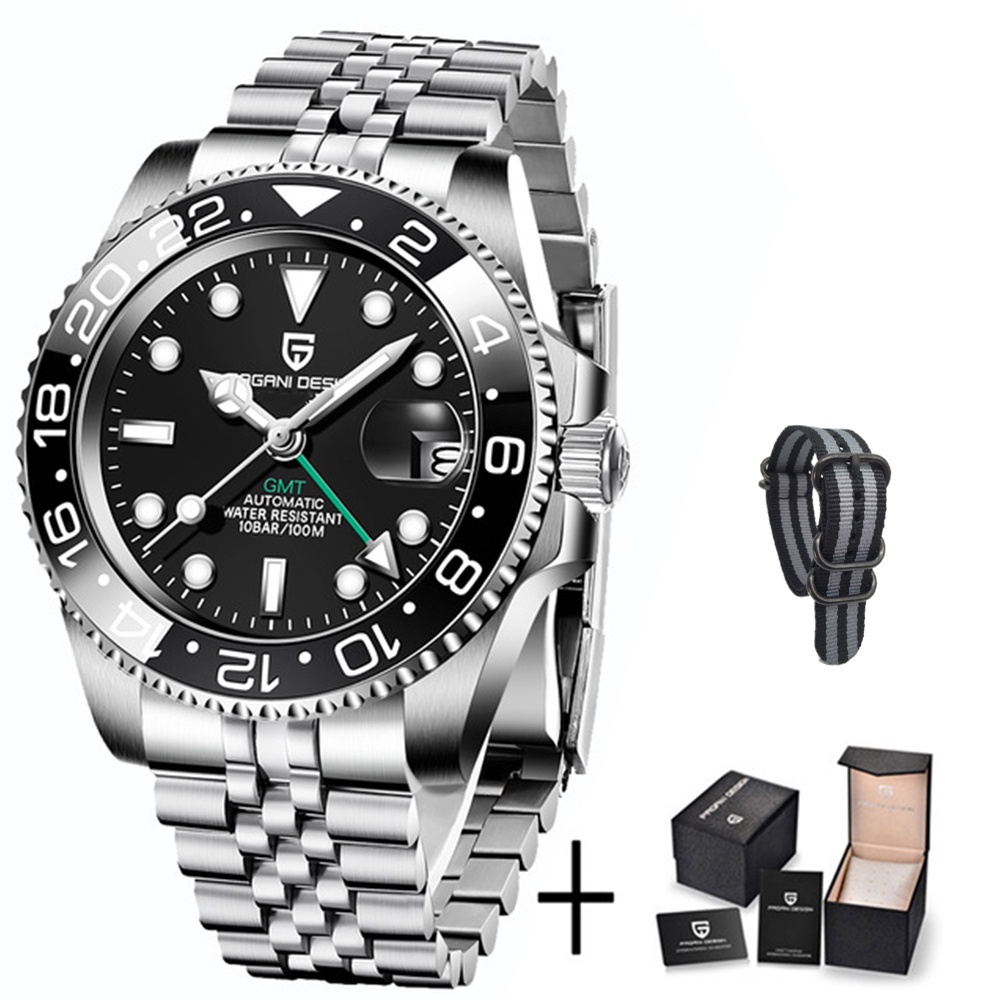 Pagani Design watch 40MM automatic watch GMT Seiko NH34 watch men 100M submariner Ceramic bezel ...