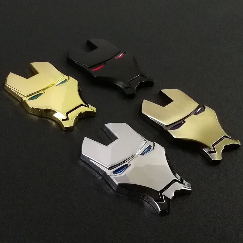 Iron Man Mask Car Sticker Label 3D Three-Dimensional Metal Car Sticker ...
