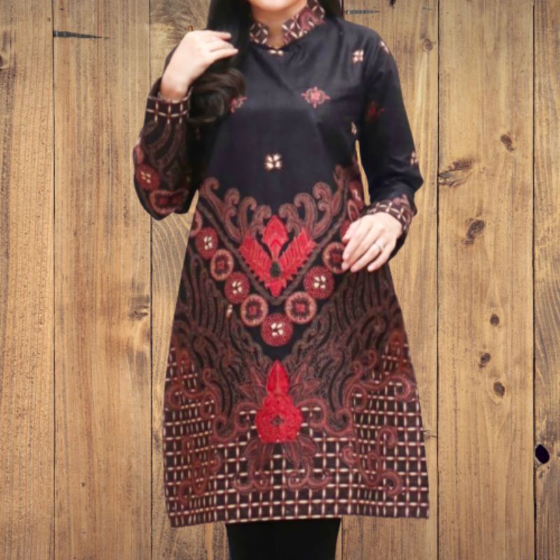 Original pomegranate batik tunic arta super batik batik office work ...