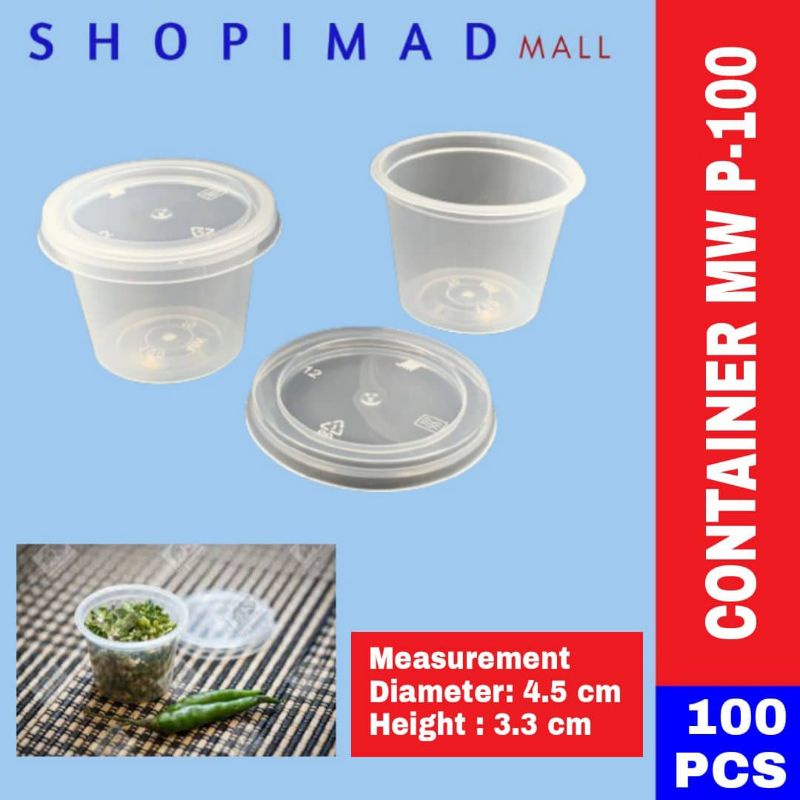 [100PCS] CONTAINER MW P-100 | BEKAS SOS | BEKAS SAMBAL | DISPOSABLE ...