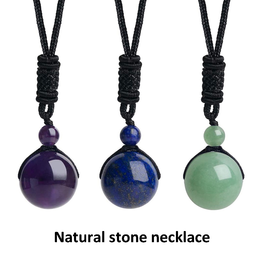 Natural Amethyst Aventurine And Lapis Lazuli Stone Beads Pendant Lucky ...