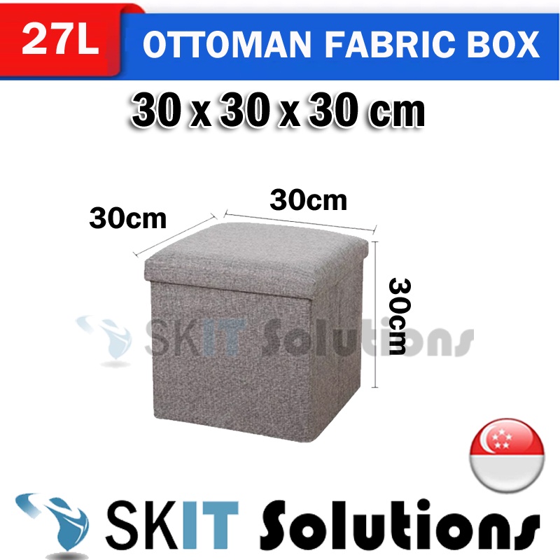 Ottoman Fabric / Leather Storage Box Foldable Sofa Seat Stool Organizer ...