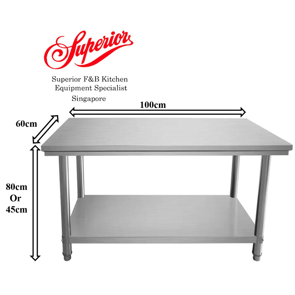 2 Tier Stainless Steel Table (100cm) | Shopee Singapore