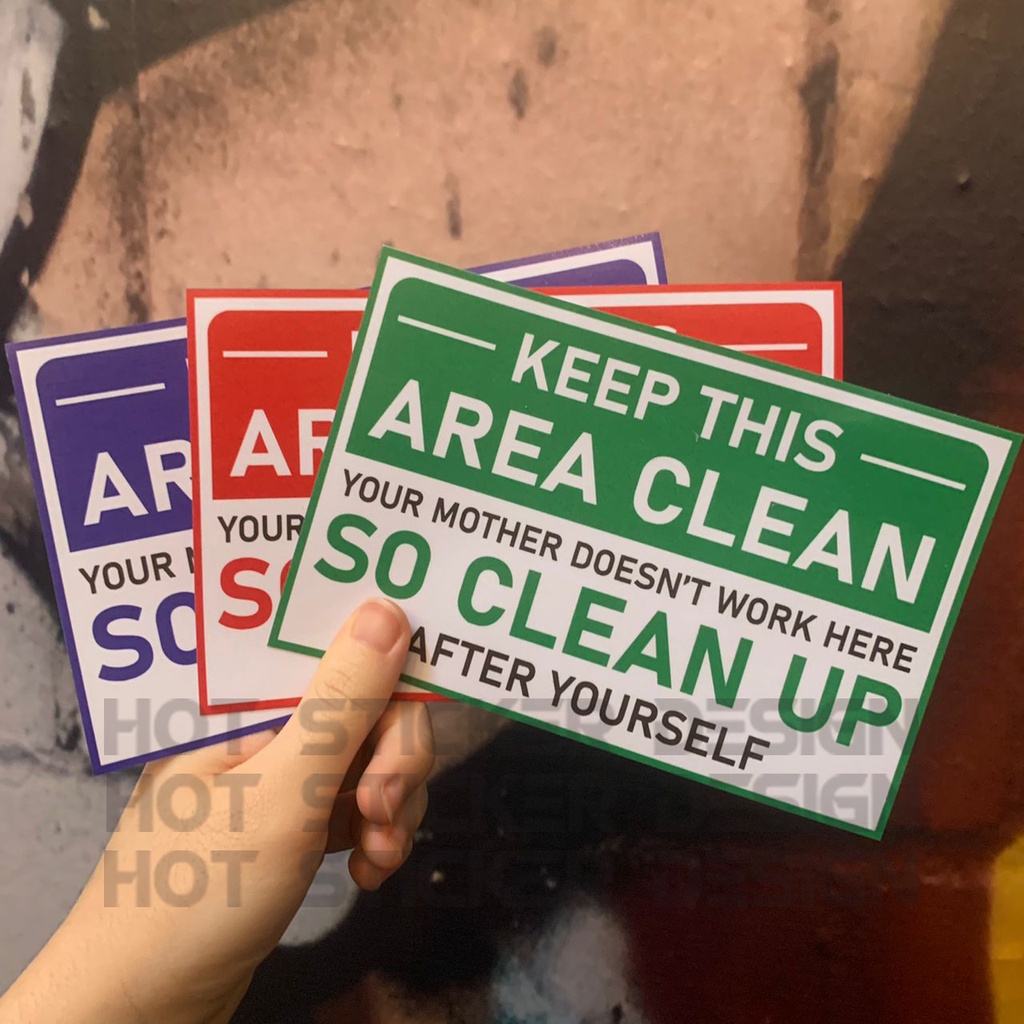 Keep This Area Clean_Sign Sticker/ | Shopee Singapore