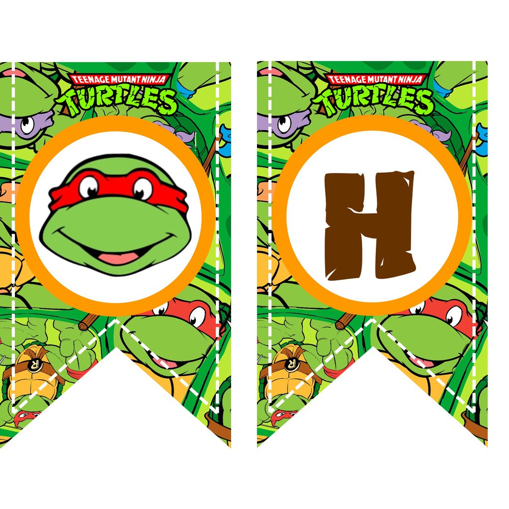 Bunting Banner - Teenage Mutant Ninja Turtles - Happy Birthday | Shopee ...