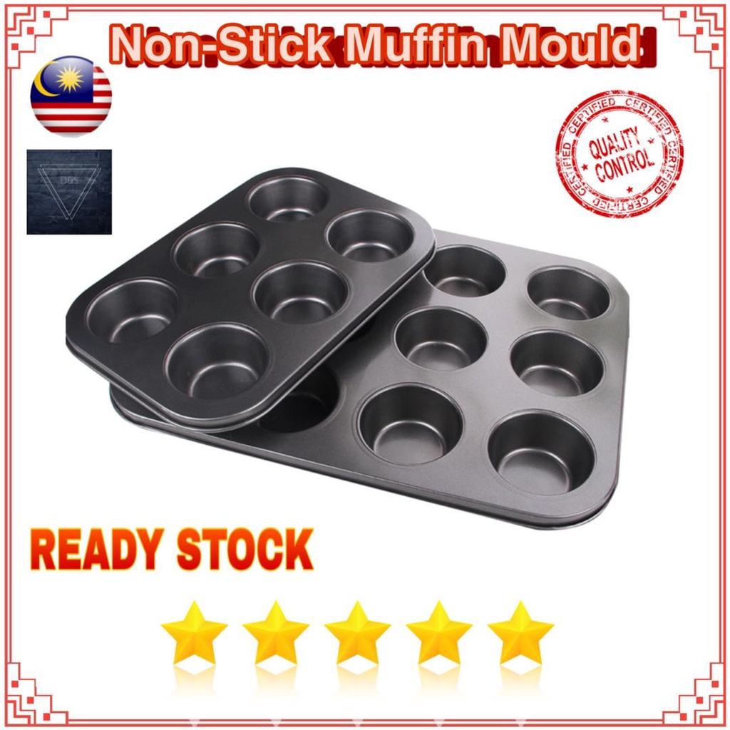D&S 6/12/24 holes Non-stick Muffin Mould Baking Mold Mini Muffin Carbon ...