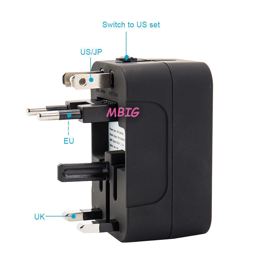 【Ready Stock】Universal travel adapter US/EU/UK/AU multi-plug charger ...