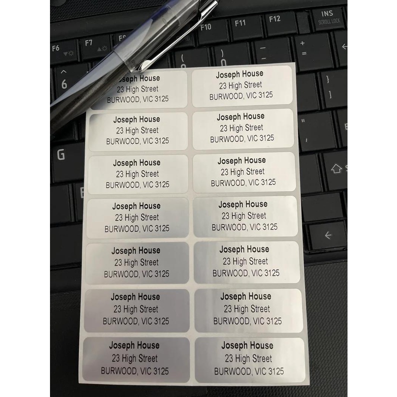Silver Grey colour Personalised Address Labels, Return Labels | Shopee ...