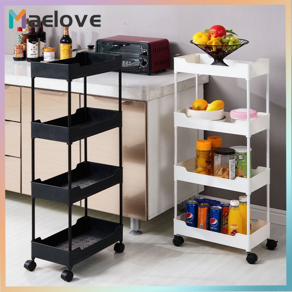 Mobile Storage Shelf 2/3/4/5 Multipurpose Push Cart Tier Storage ...