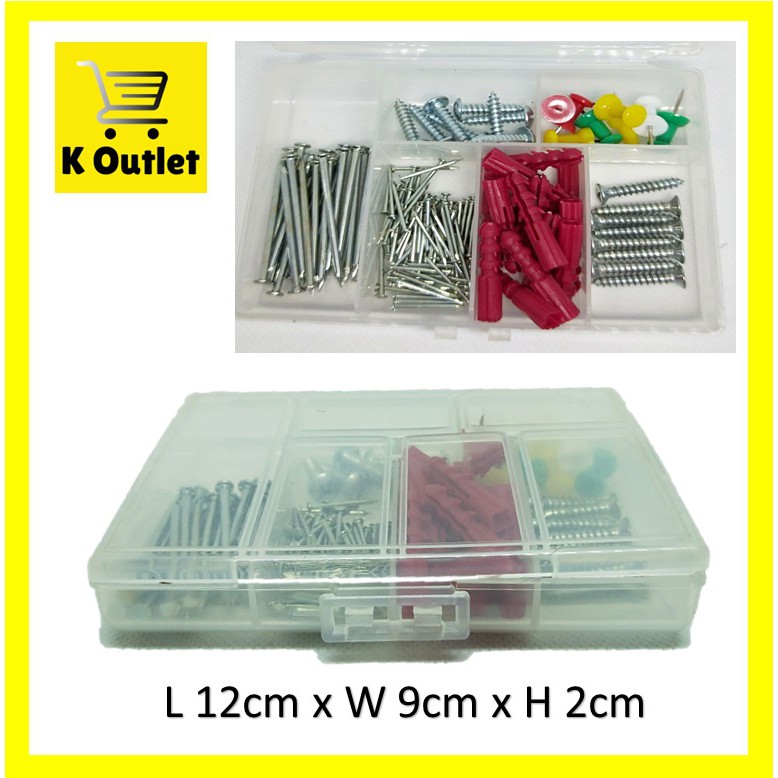 Multipurpose Plastic Screws Box (L 12cm x W 9cm x H 2cm) | Shopee Singapore