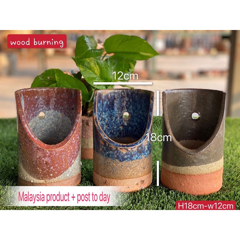 HC1812(big)Traditional handmade Wood burning Ceramic Design hanging Pot ...