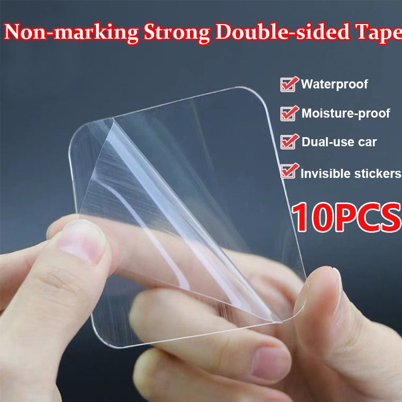 10pcs Double-Sided Transparent Adhesive, Super Sticky PVC Nano Stickers ...