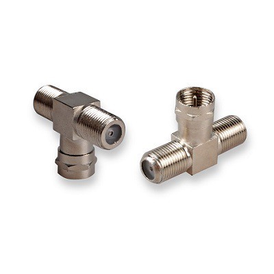 F-Type Connector Male 1 to 2 Female Combiner T Splitter (2pcs) | Shopee ...