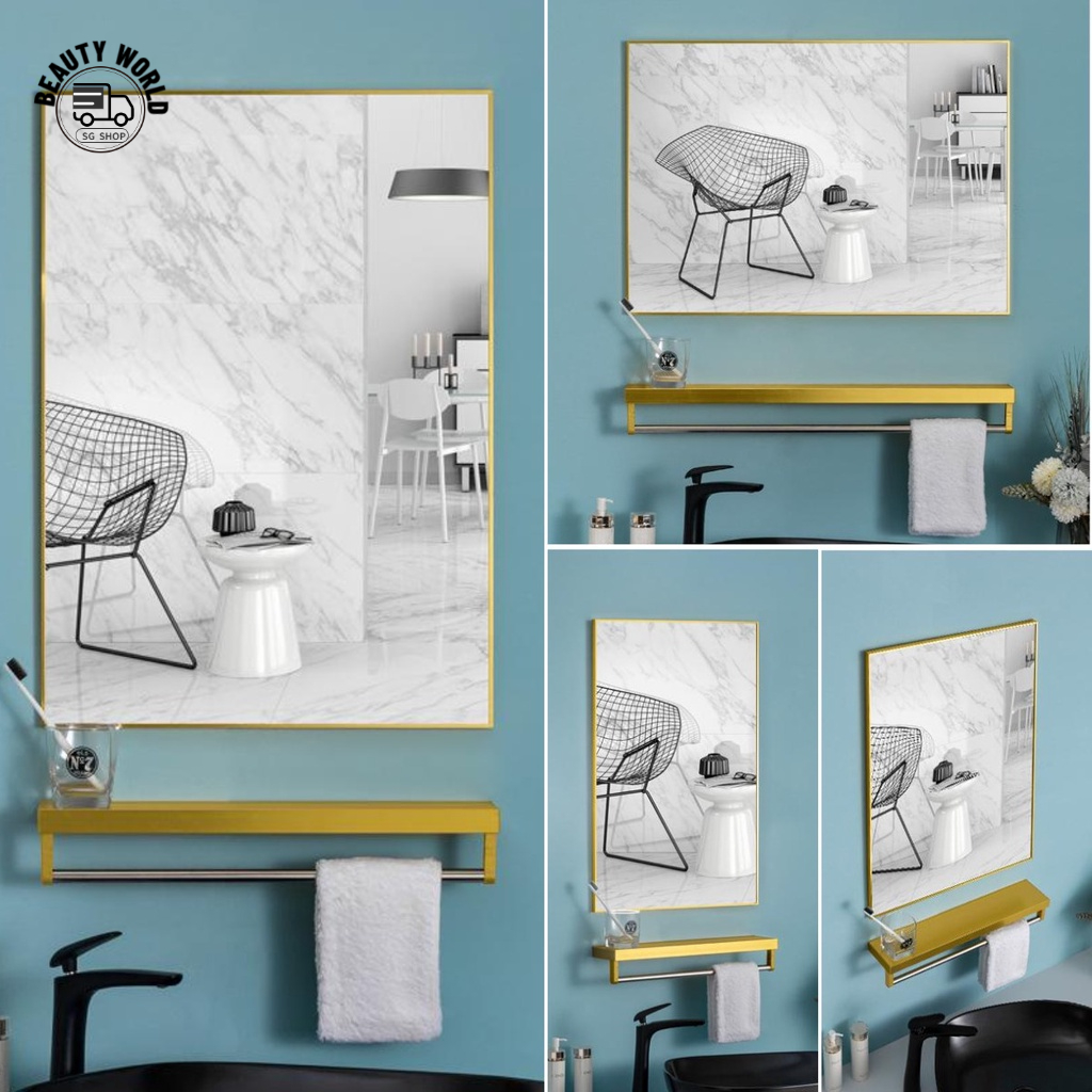 [SG Seller]Wall-mounted Bathroom Mirror Square Cosmetic Mirror with ...