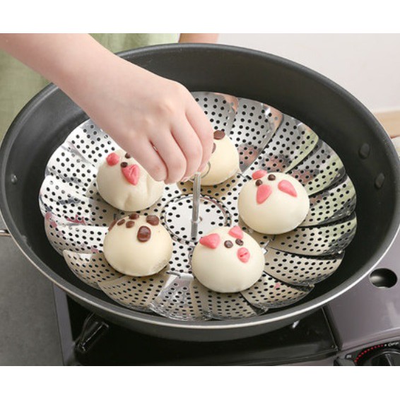 Stainless Steel Folding Food Steamer Foldable Steaming Rack / Steamer ...