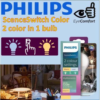 [2 color in 1 bulb] Philips Scene Switch/ sceneswitch change color/ 2 ...