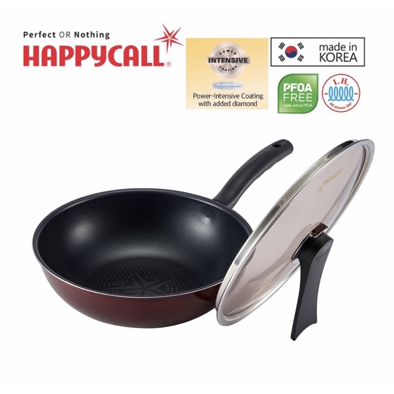 Happycall Solaris Diamond IH 28 cm wok with lid Code 4900-0152 | Shopee Singapore