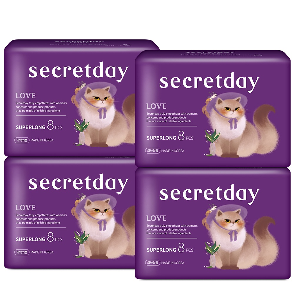 [Secretday] Love Super Long Wing Pad 8pcs x 4ea | Shopee Singapore
