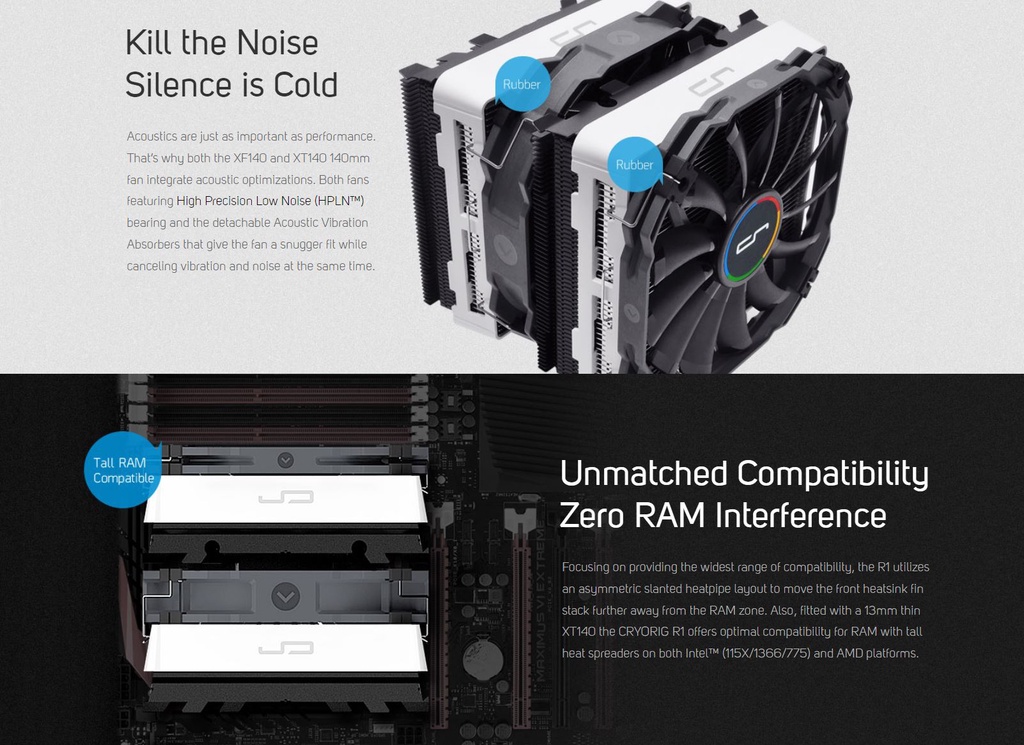 CRYORIG R1 Universal Dual Tower CPU AIR COOLER heatsink (3 YEARS ...