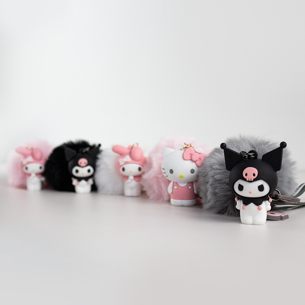 Hello Kitty Cute Sanrio Kuromi Penguin Frog Dog Cat Keychains with ...
