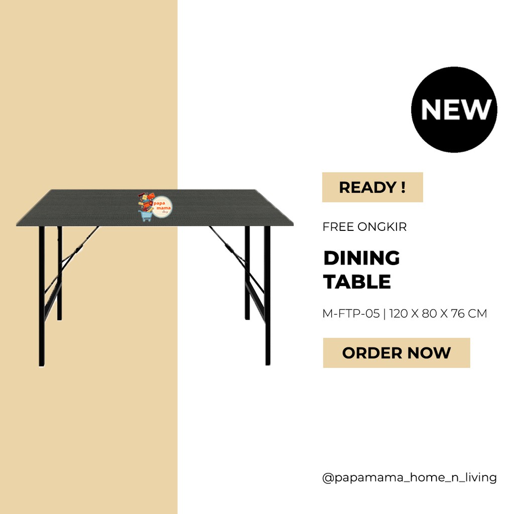 Folding Dining Table - 120cm Metal Leg Folding Table - Cafe Table MFTP ...