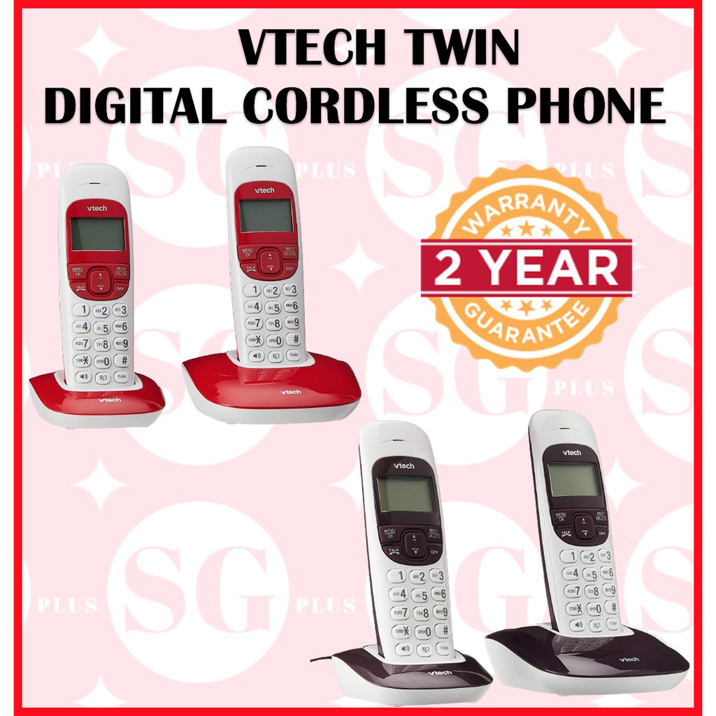 Vtech Twin Digital Cordless Phone VT1301-2 | Shopee Singapore