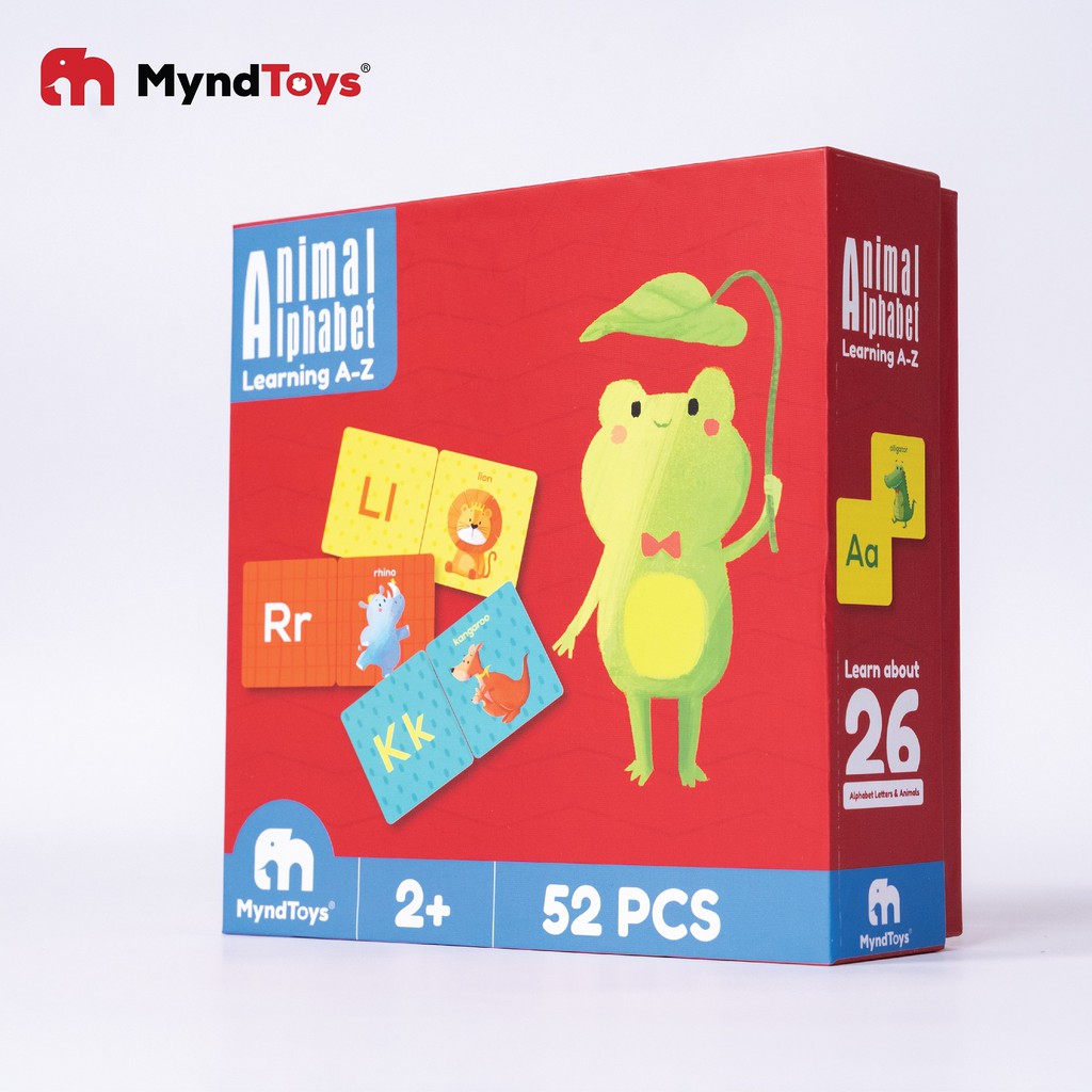 Myndtoys - Animal Alphabet puzzle toy (52 matching cards to learn ...