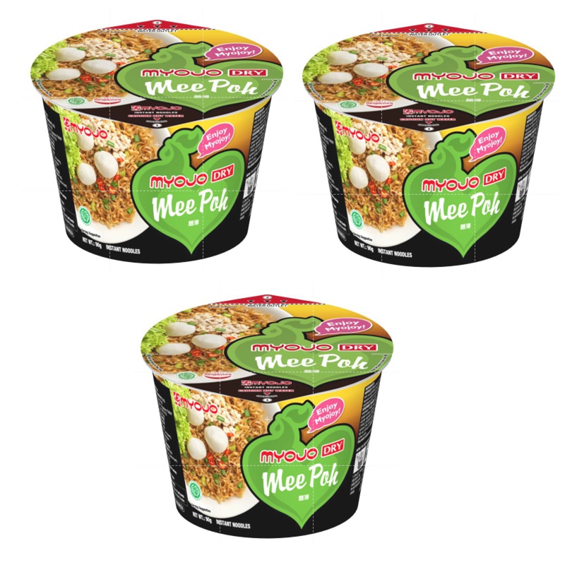 [Bundle of 3] Myojo Dry Bowl Mee Poh Instant Noodles, 90g | Shopee ...
