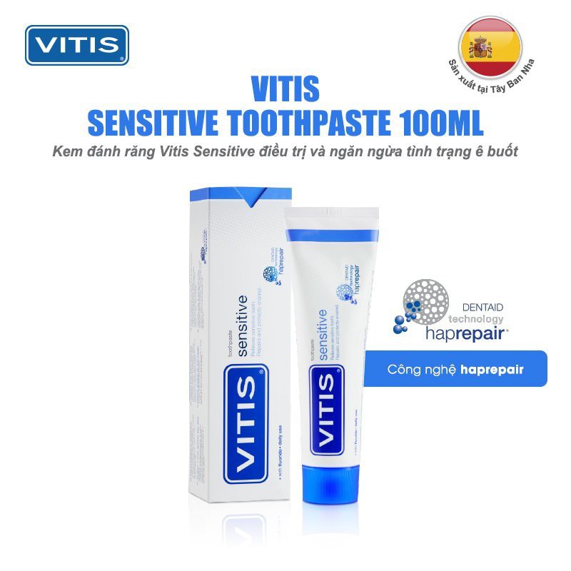 Vitis Sensitive toothpaste to regenerate tooth enamel and prevent ...