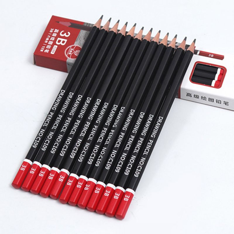 12pcs/box Graphite Pencil Sketch Drawing Writing 2H HB 2B 3B 3H 4B 5B 6B 8B 10B | Shopee Singapore