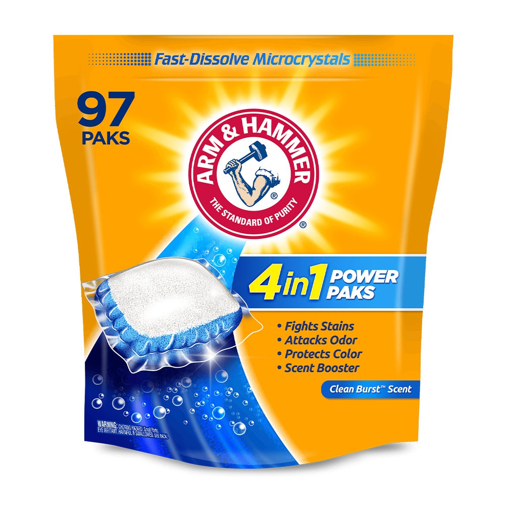 [ARM & HAMMER] 4-in-1 Power Laundry Paks, Clean Burst 97 Paks | Shopee ...